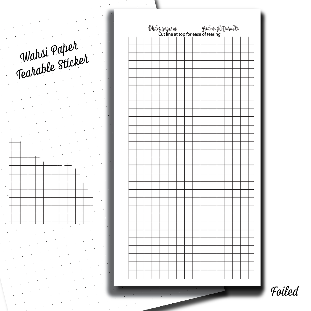 Washi Paper Tearable Sticker - Grid | DEK Designs